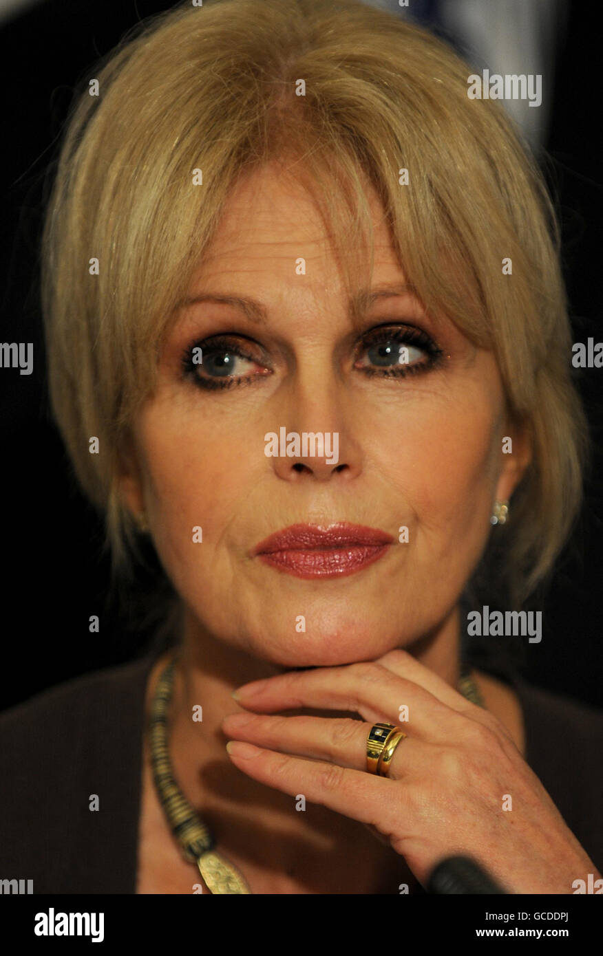 Joanna lumley during a press conference at millbank hi-res stock ...
