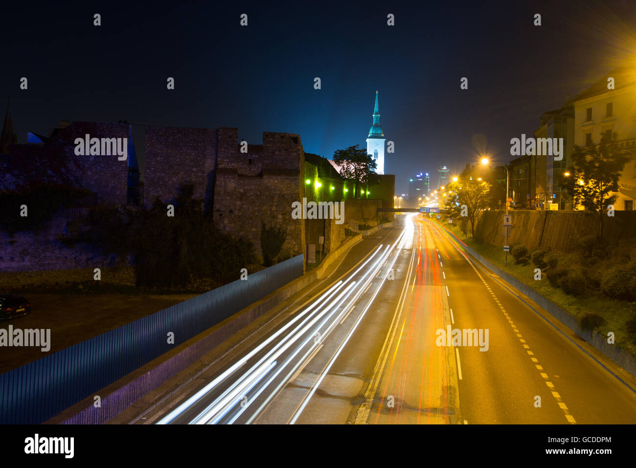 A road at night in Bratislava, Slovakia Stock Photo - Alamy