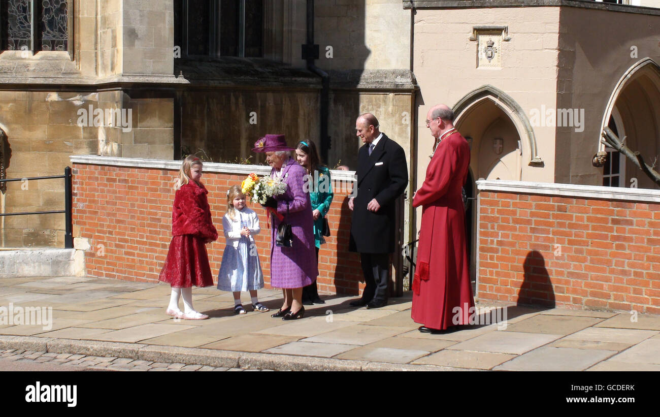 Royal Family attend Easter service Stock Photo - Alamy