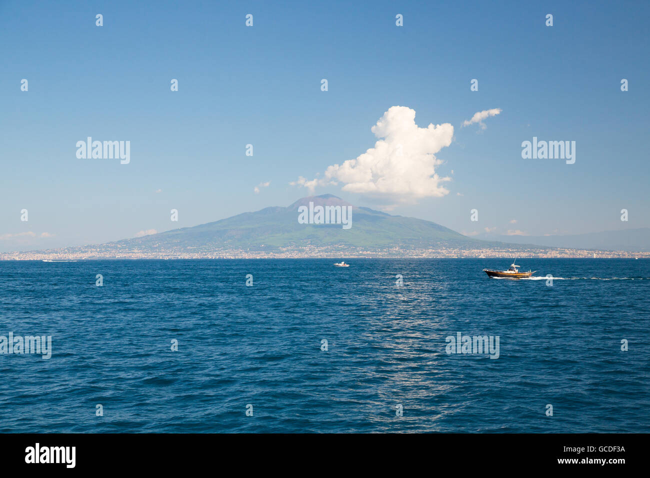 Mount Vesuvius, Naples in the middle of summer from a boat Stock Photo ...