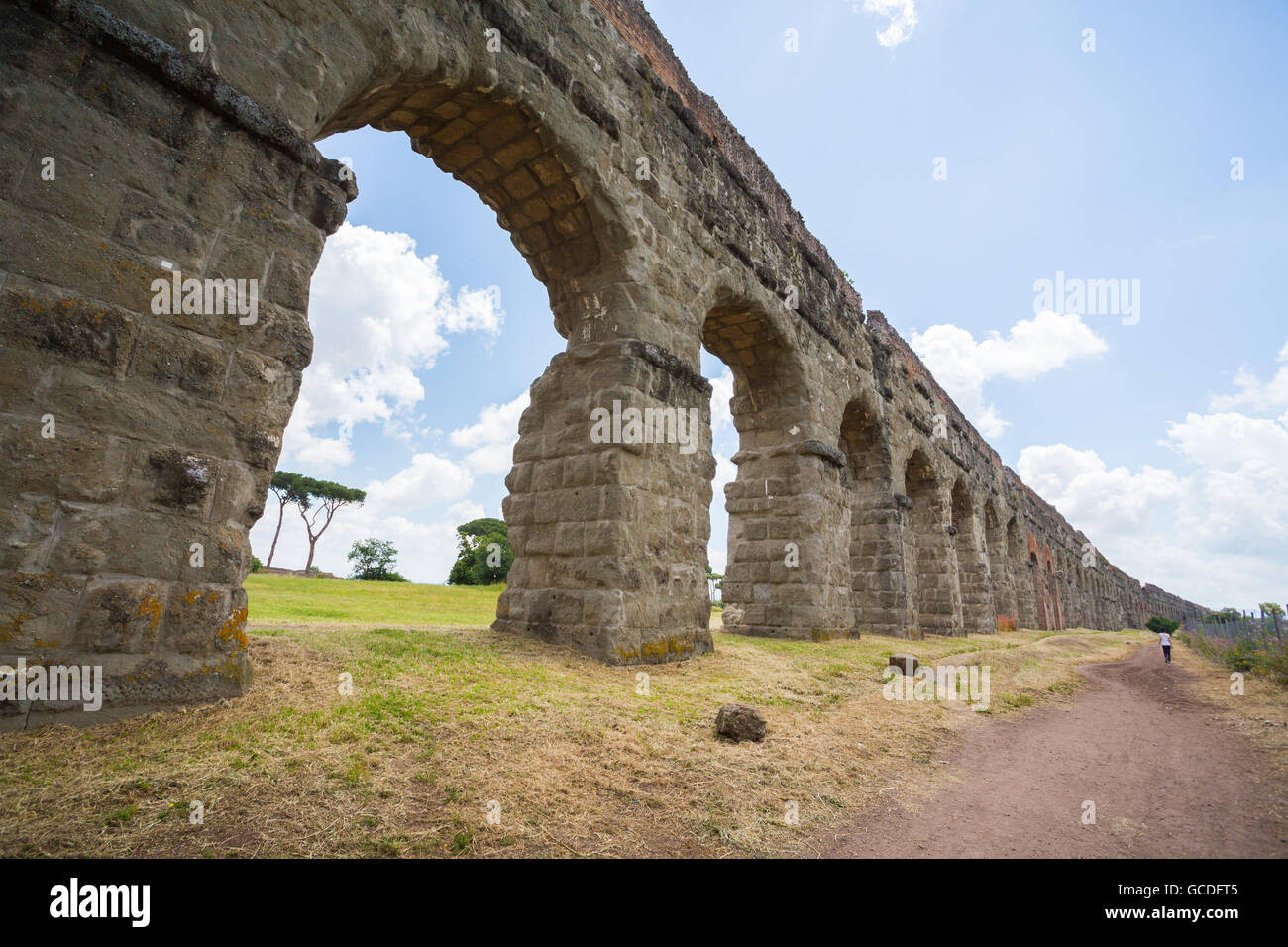 Ruins of the Aqua Claudia in Parco degli Acquedotti in Rome, Italy ...