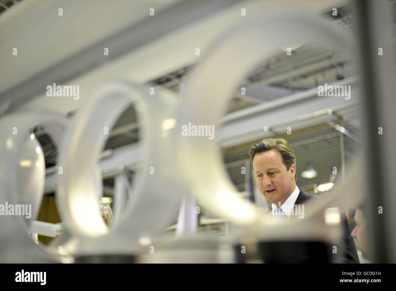 Leader of the Conservatives David Cameron seen through an Air ...