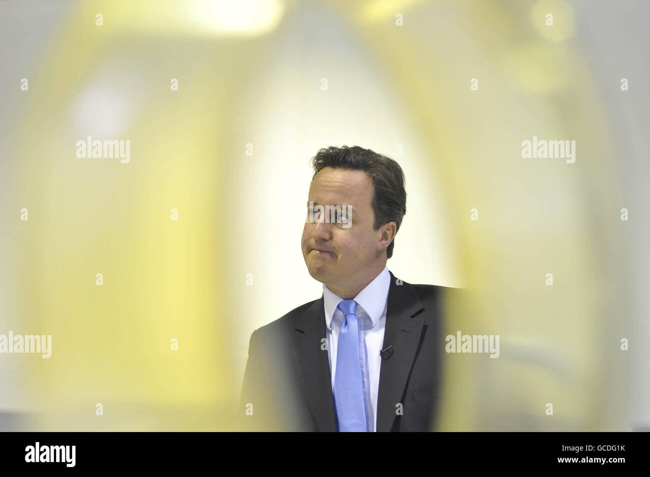 Leader of the Conservatives David Cameron seen through an Air ...