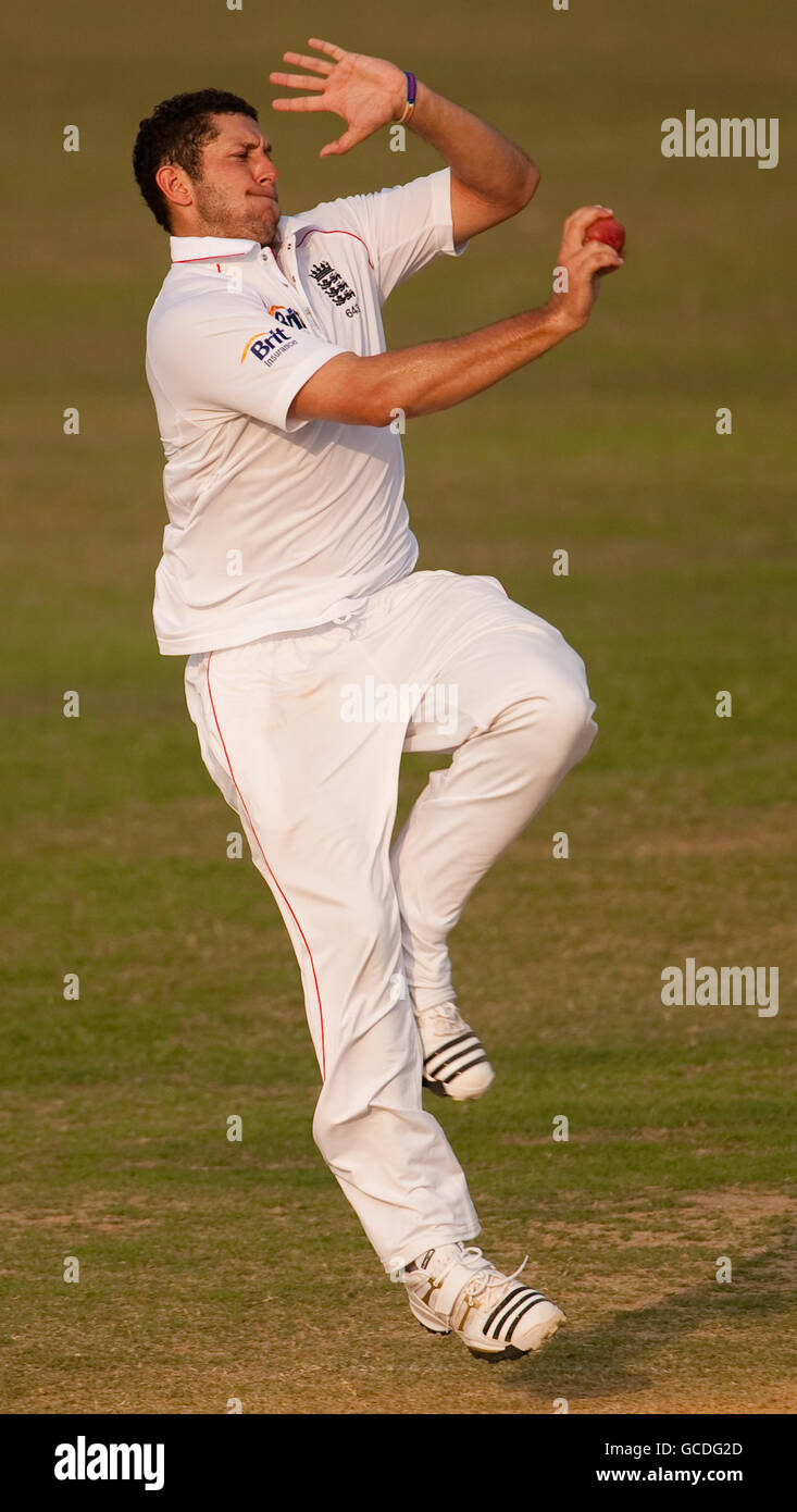England's Tim Bresnan the tour match at Shagoreka Cricket Ground ...