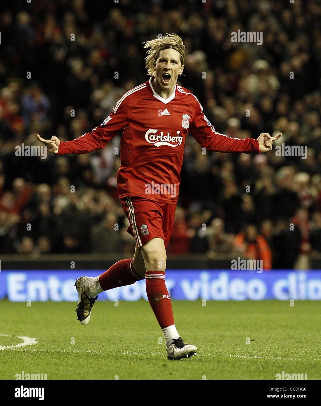 Liverpools fernando torres celebrates scoring his second goal hi-res ...