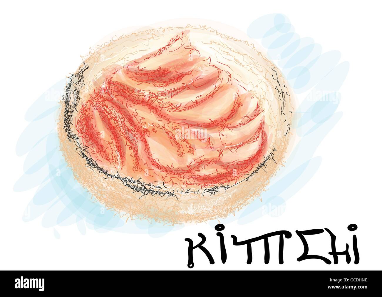 kimchi. traditional korean food on abstract backgr5ound Stock Vector ...