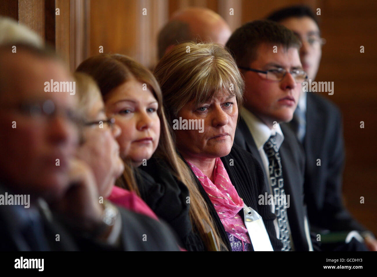 Ann Wilson (centre) listens as Sir Patrick Cormack, chairman of the ...