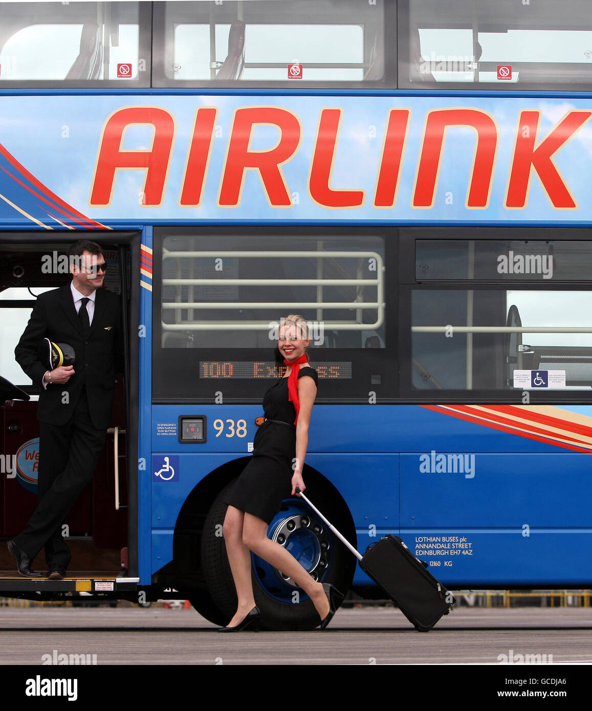 Models Grant Stott and Fiona Downie at the launch of Lothian Buses' new ...
