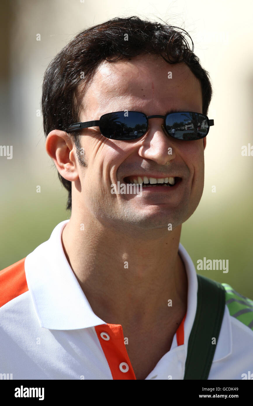 Force India's Vitantonio Liuzzi arrives before Qualifying at the ...