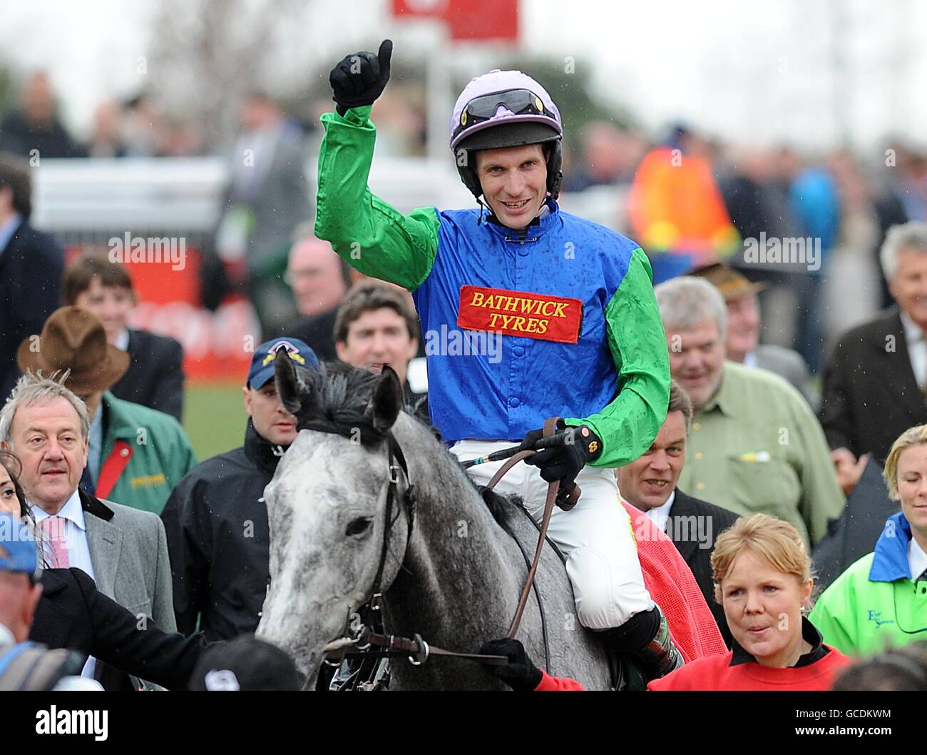 Jockey Danny Cook celebrates winning the Byrne Group Plate on Great ...