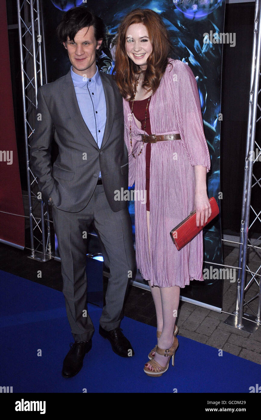 The eleventh Doctor Who, actor Matt Smith, and his companion Amy Pond ...