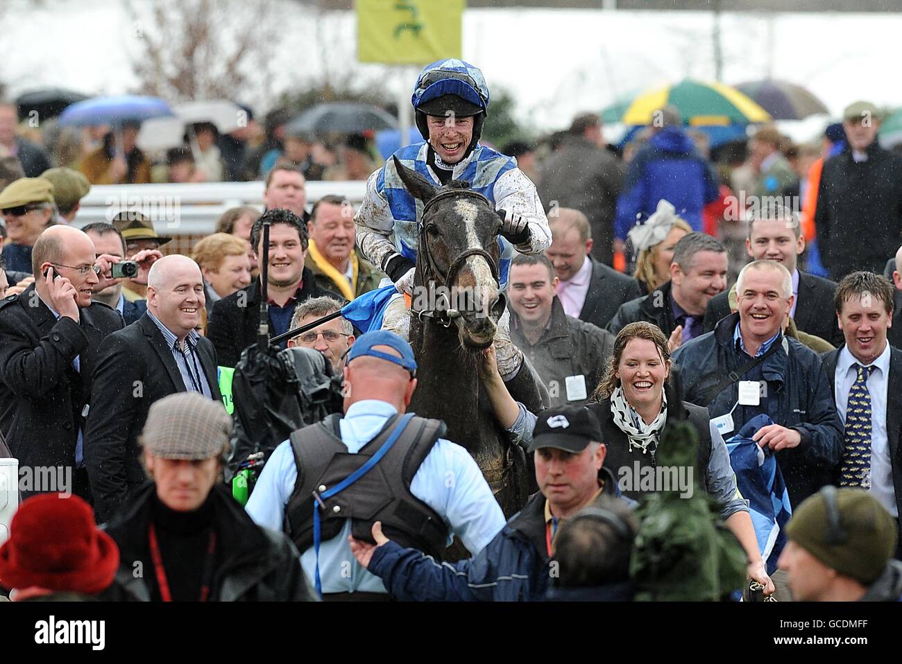 Jockey Andrew Lynch and his horse Berties Dream after winning the ...
