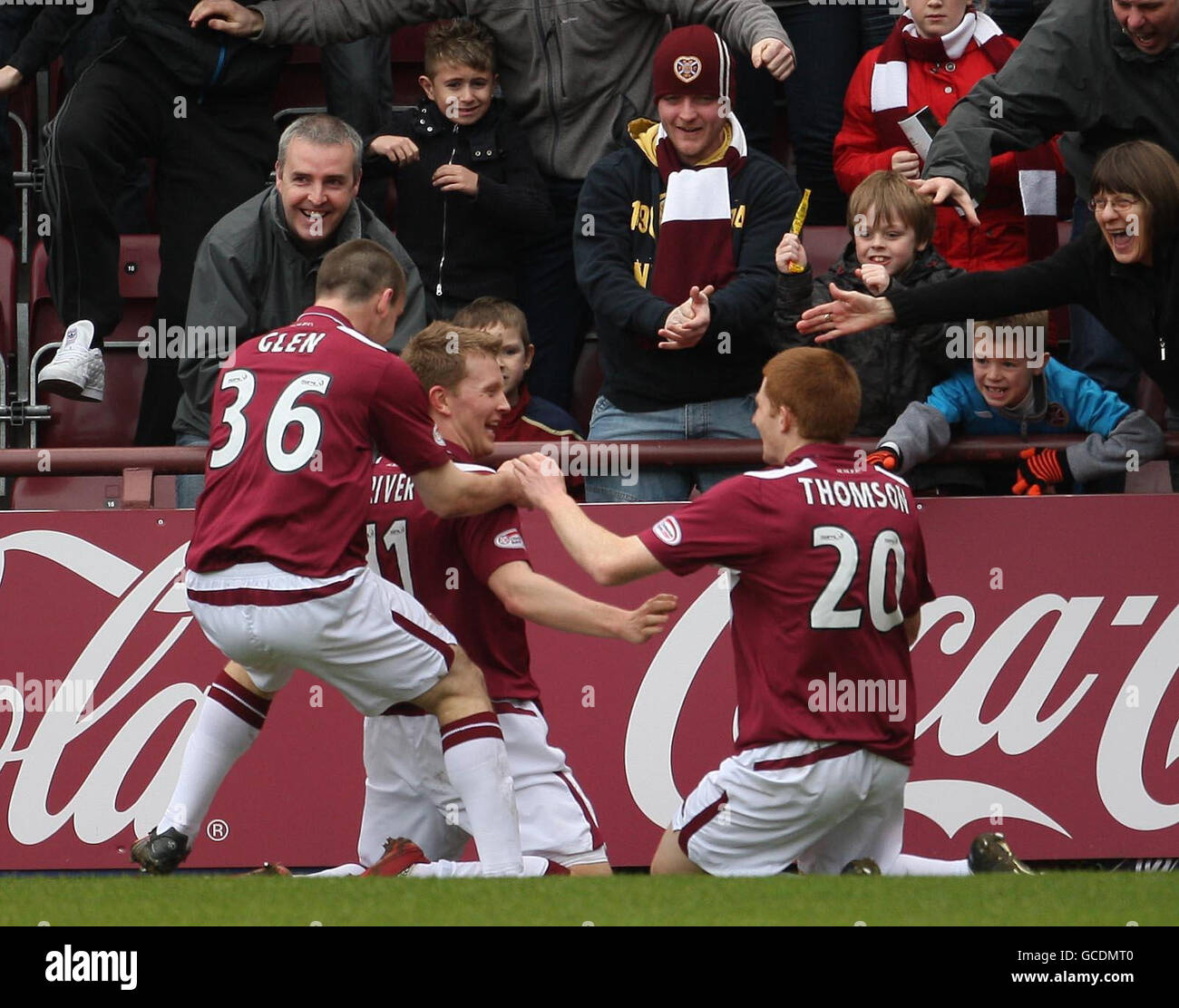Heart of Midlothian's Andrew Driver celebrates scoring the opening goal ...