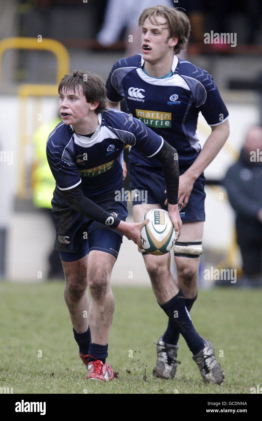 Scotlands robin hislop left in action against wales hi-res stock ...