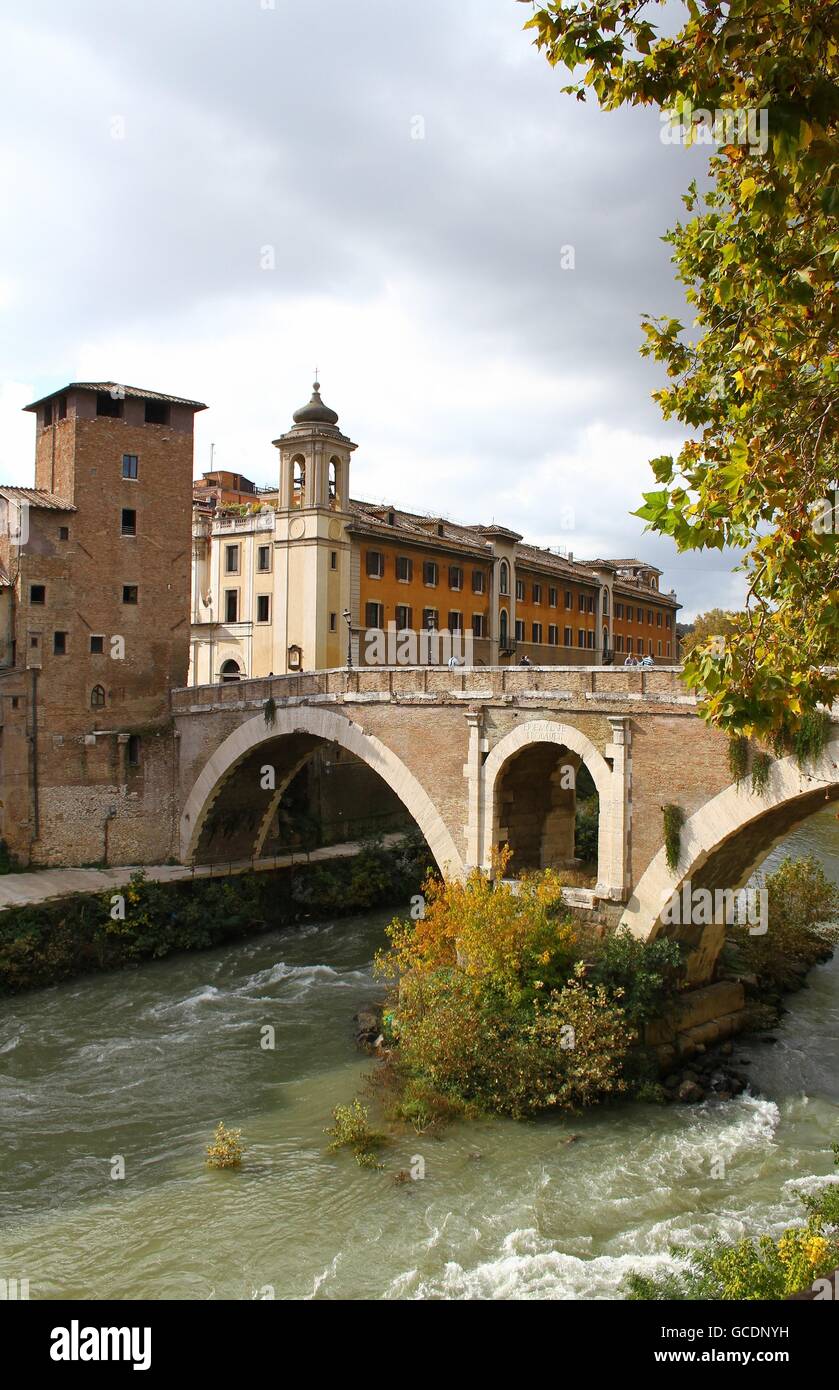 Tiberina Island in the Tiber River in Rome, Italy Stock Photo - Alamy