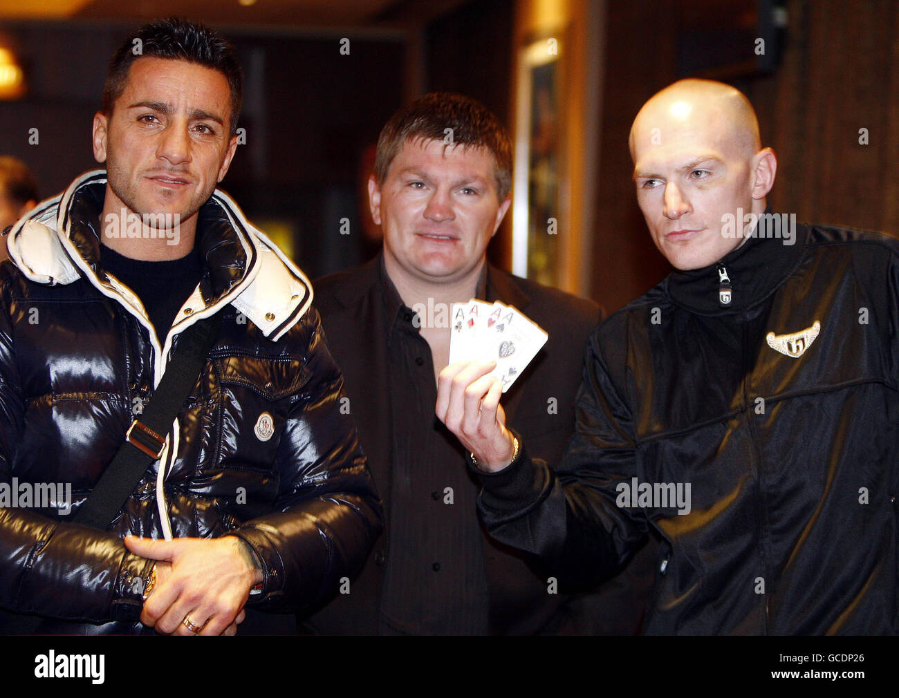 Matthew Hatton (right) with brother and promoter Ricky (centre) and ...