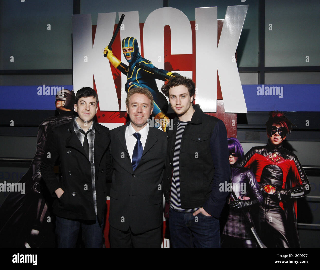 (left to right) Chris Mintz-Plasse, Mark Millar and Arron Johnson ...