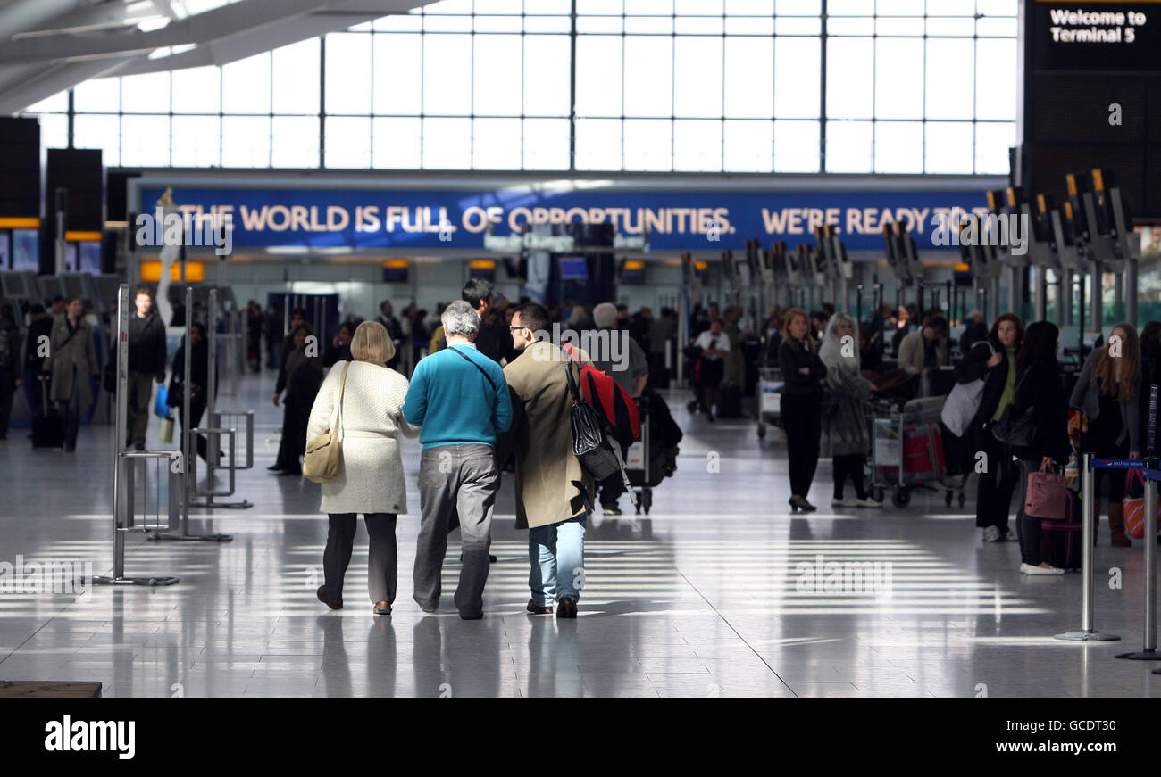 A general view of Terminal 5 at Heathrow Airport as BA cabin staff ...