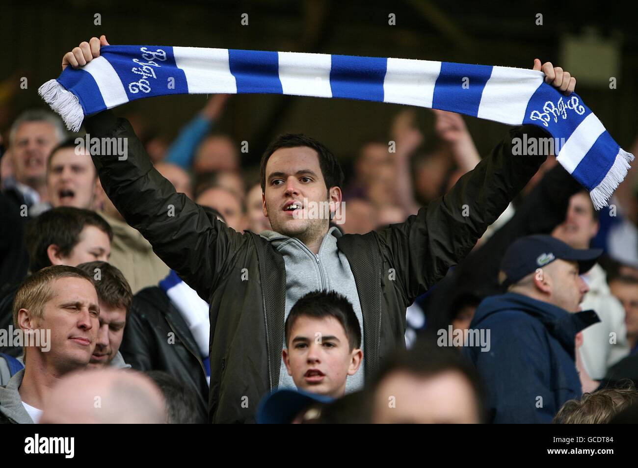 Blackburn rovers fans celebrate victory in the stands hi-res stock ...