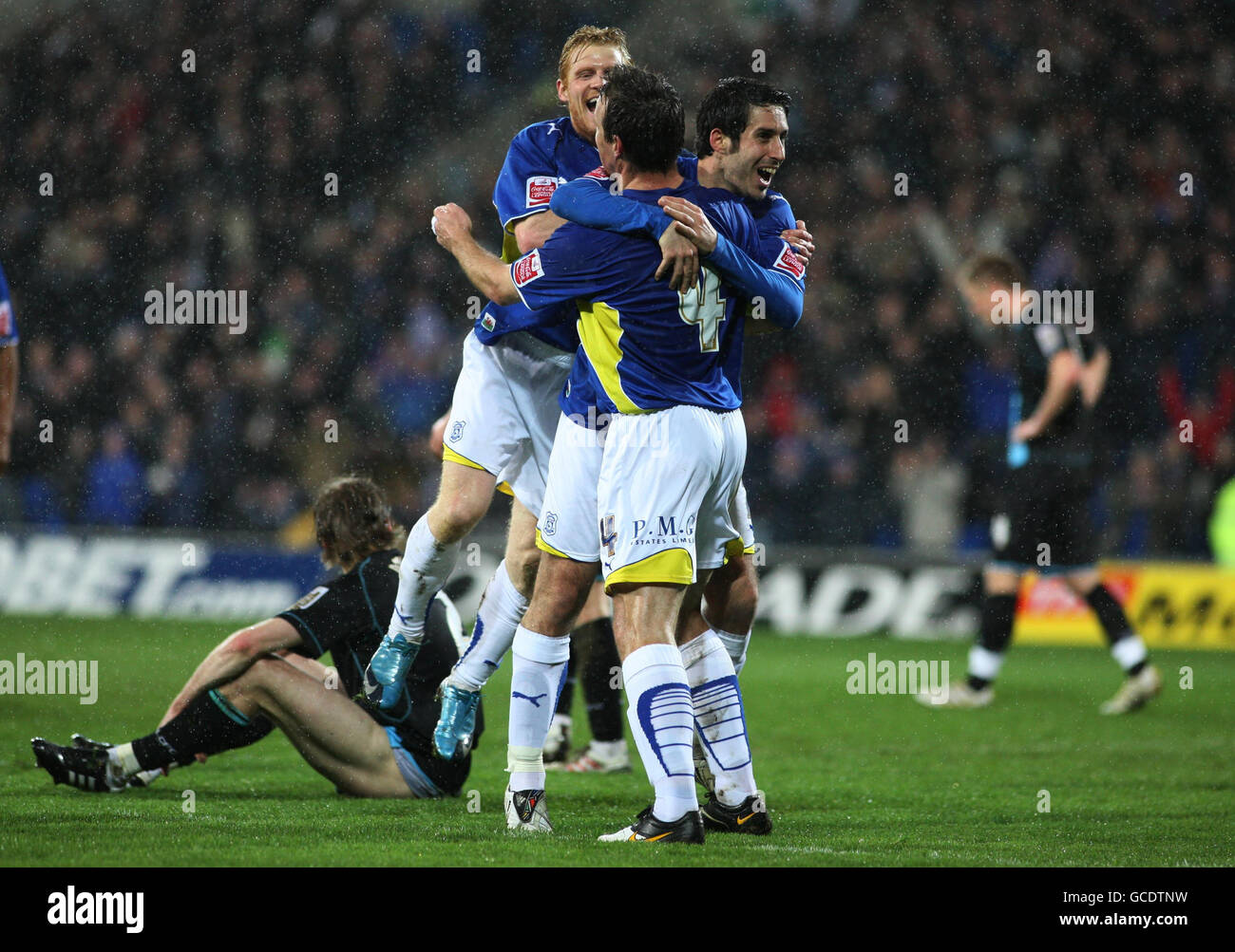 Cardiff City's Peter Whittingham (right) celebrates with teammate Gavin ...