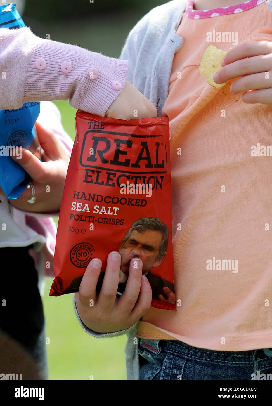 Share election themed potato snacks outside the houses of parliament hi ...