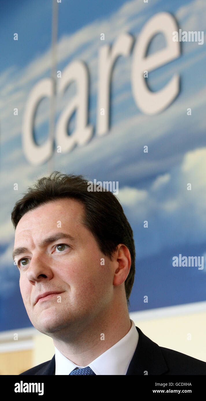 Shadow Chancellor George Osborne during a visit to the headquarters of ...