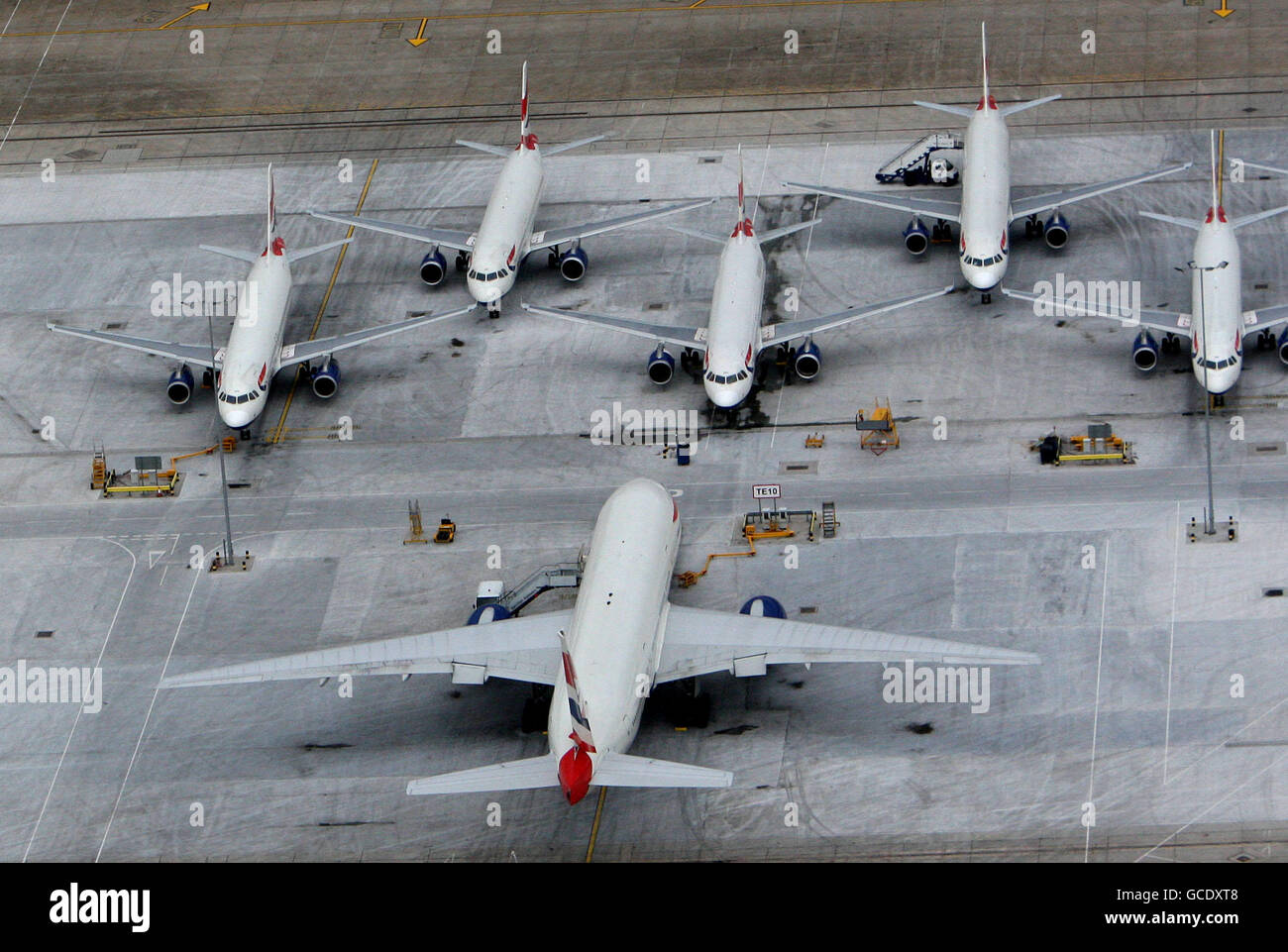 British Airways planes sit at their engineering base at Heathrow ...