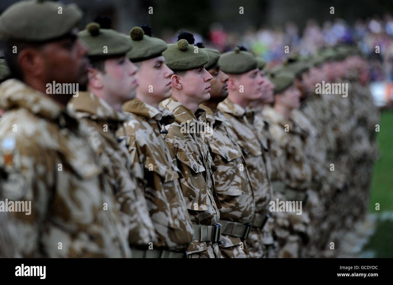 Memebers of the 6th Battalion, The Royal Regiment of Scotland march at ...