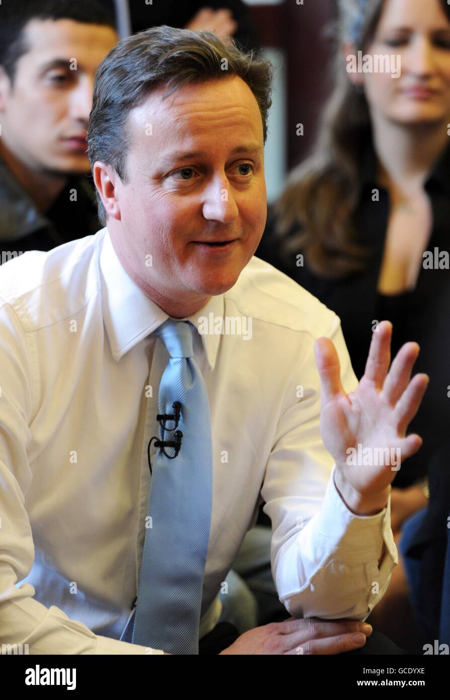 Conservative Party Leader David Cameron during his visit to Spear Youth ...