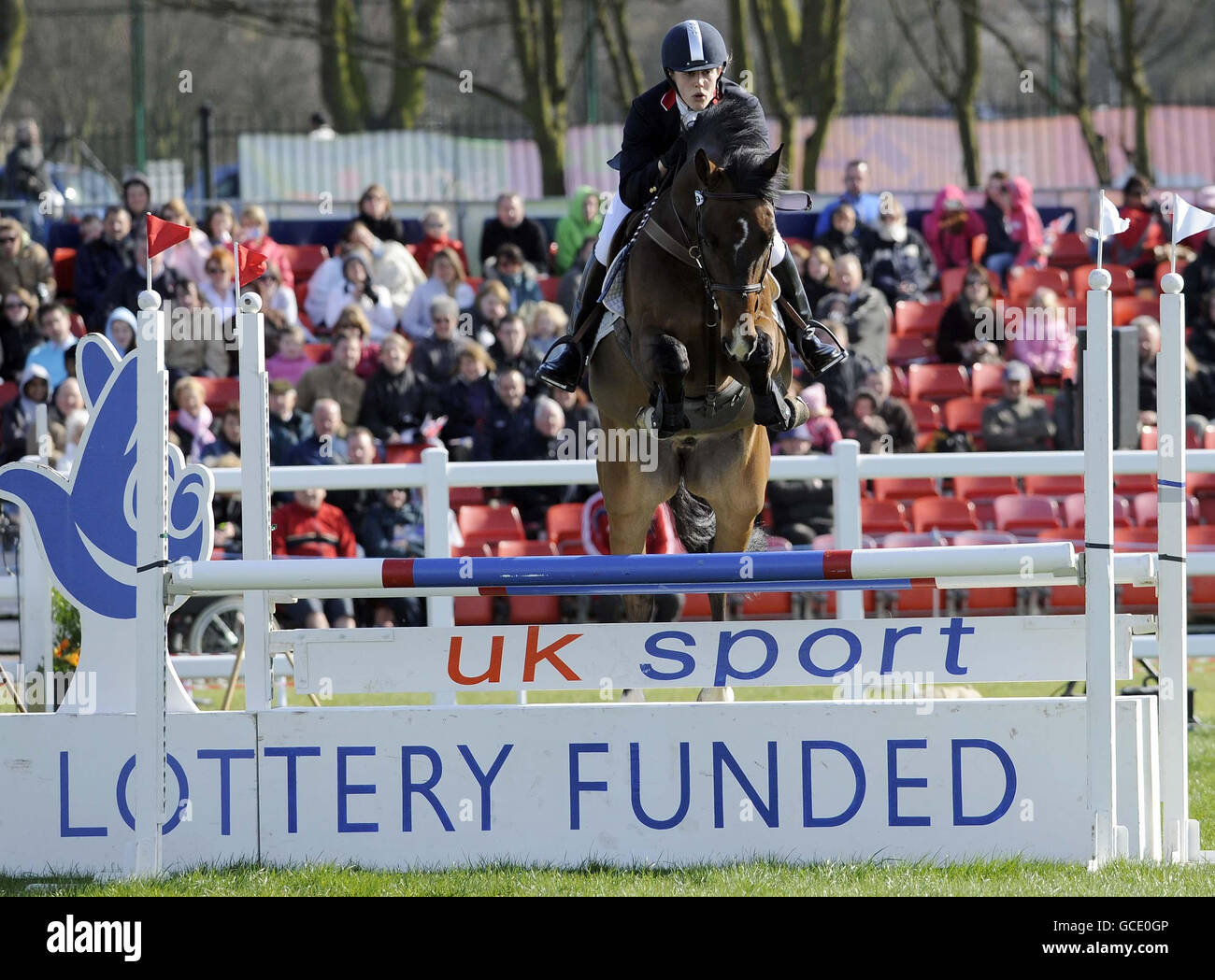 Great britains mhairi jumps fence pentathlon world cup park hi-res ...