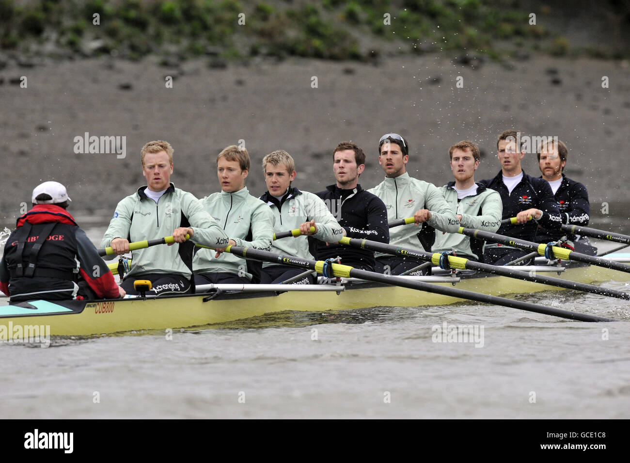 Cambridge University (left to right) Cox Ted Randolph, Fred Gill, Derek ...