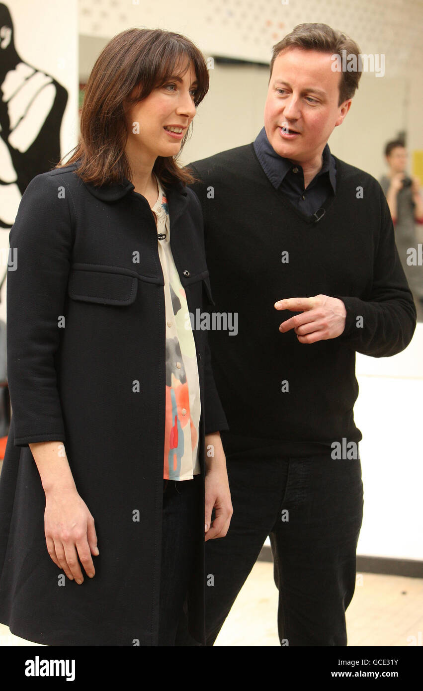 His wife samantha cameron during visit to the pedro club hi-res stock ...