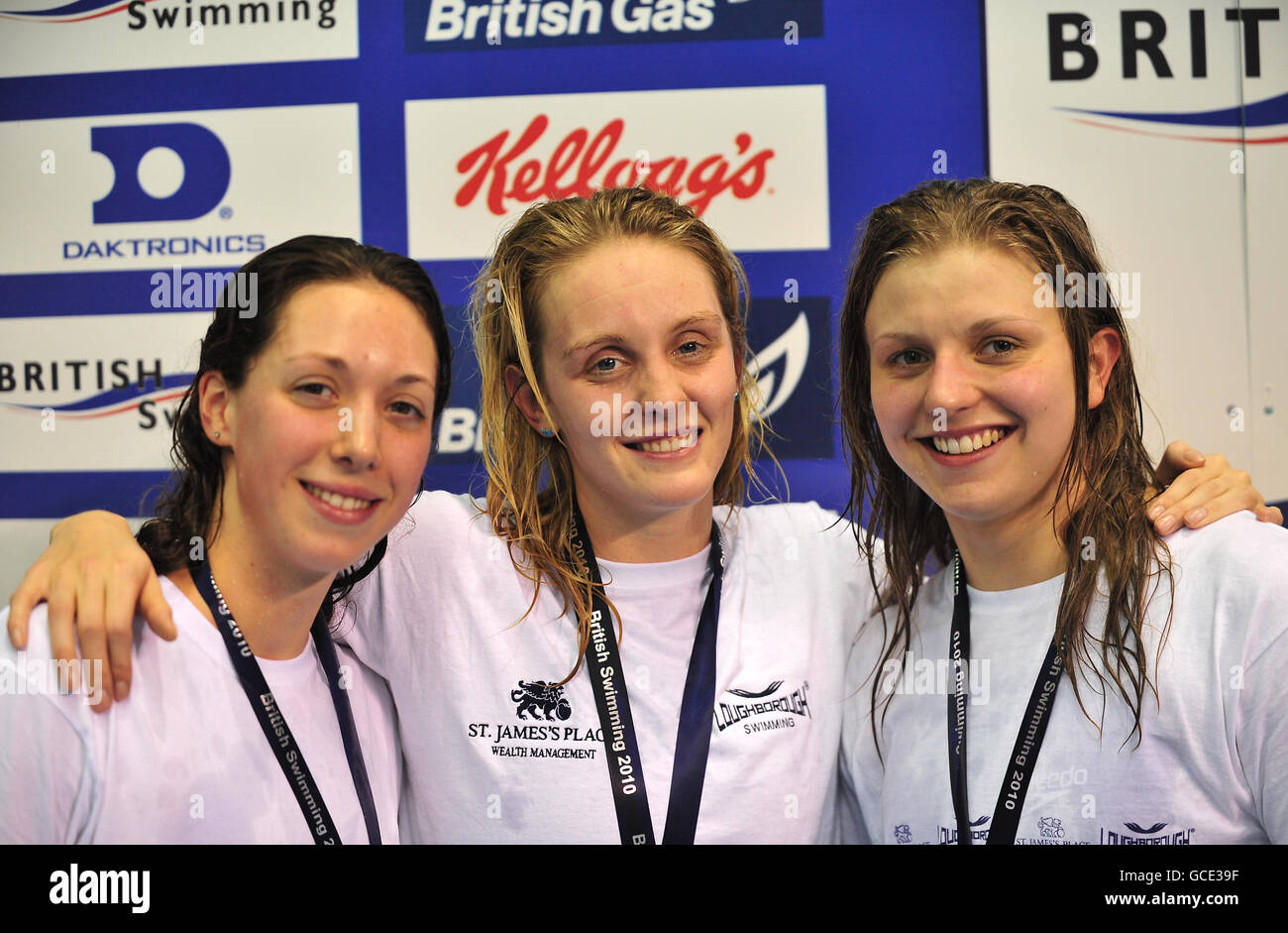 Loughborough University's Francesca Halsall (centre) celebrates with ...