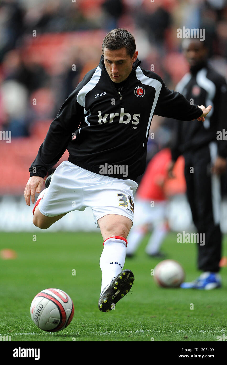 Charlton athletics nicky forster during pre match training hi-res stock ...