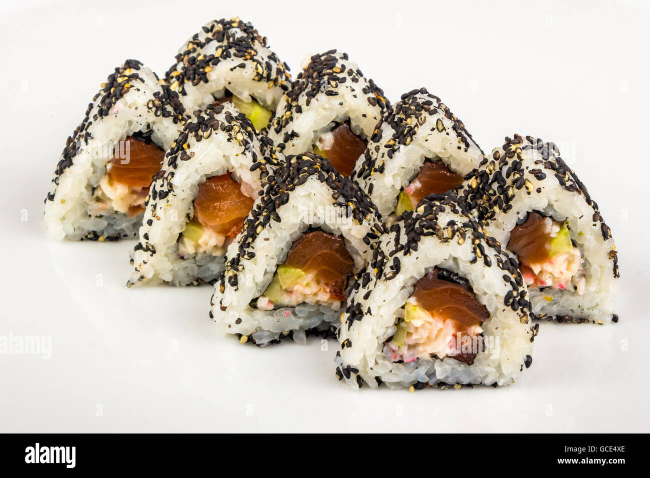 triangular sushi with cucumber sesame seeds Stock Photo - Alamy