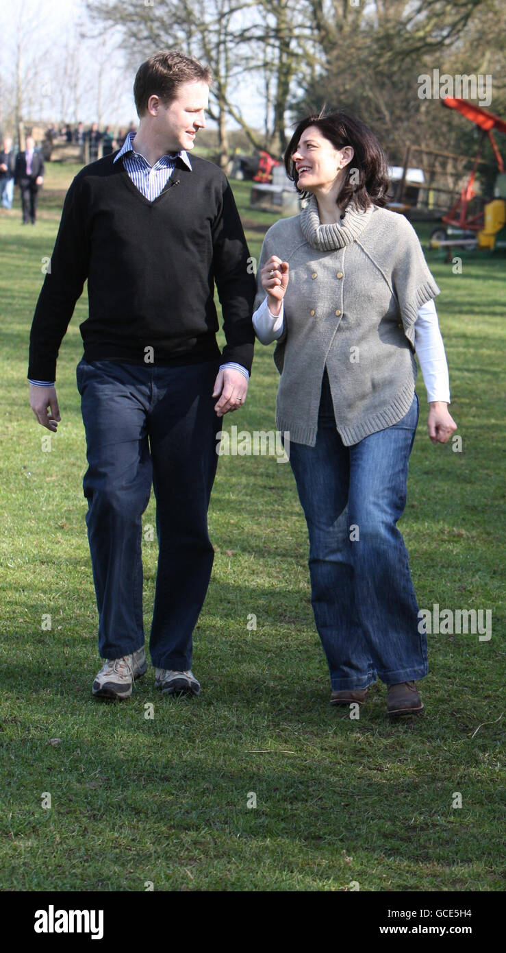 Liberal Democrat Leader Nick Clegg with his wife Miriam Gonzalez ...