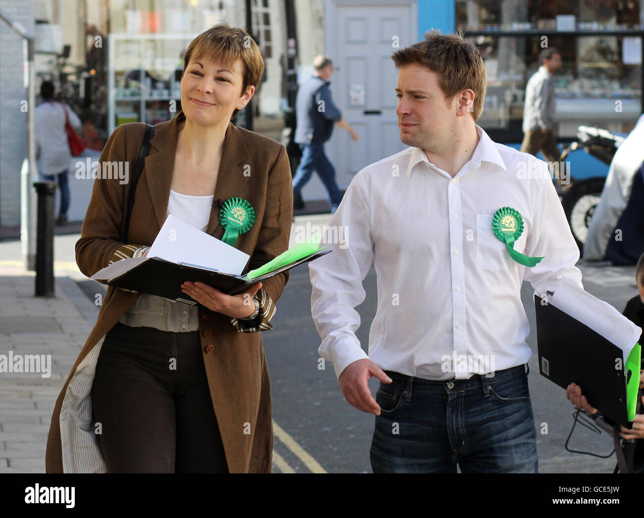Green Party Leader Caroline Lucas, out on the general election campaign ...