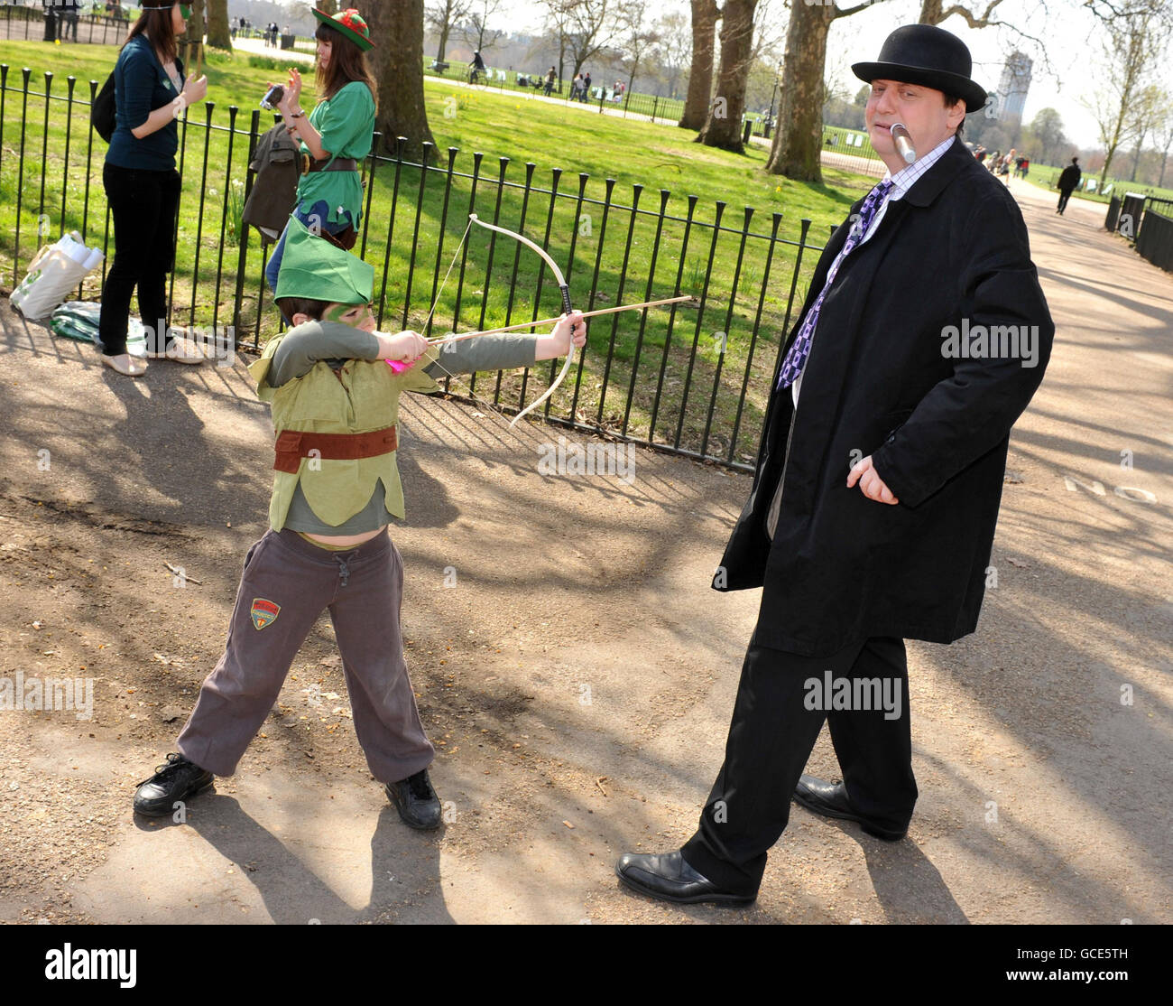 Young Robin Hood Oisin Bouche-Ross, 7, aims at 'city banker' David ...
