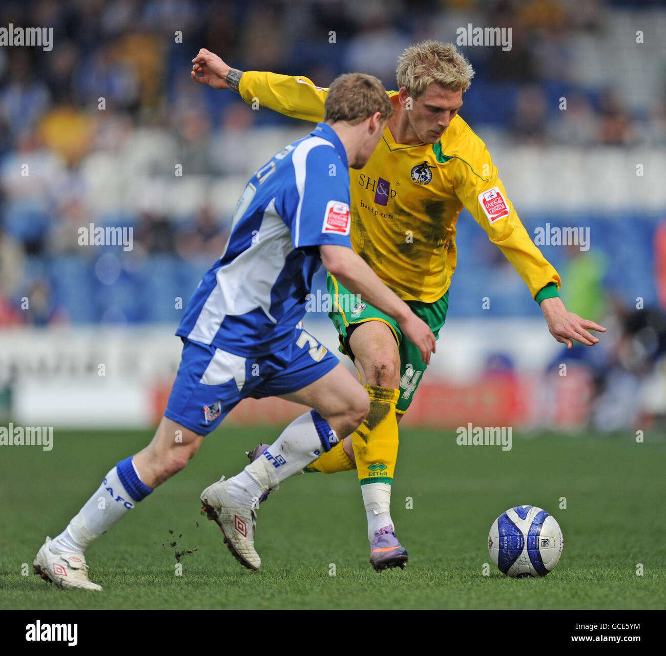 Bristol Rovers's Daniel Jones (right) and Oldham Athletic's Joe Colbeck ...