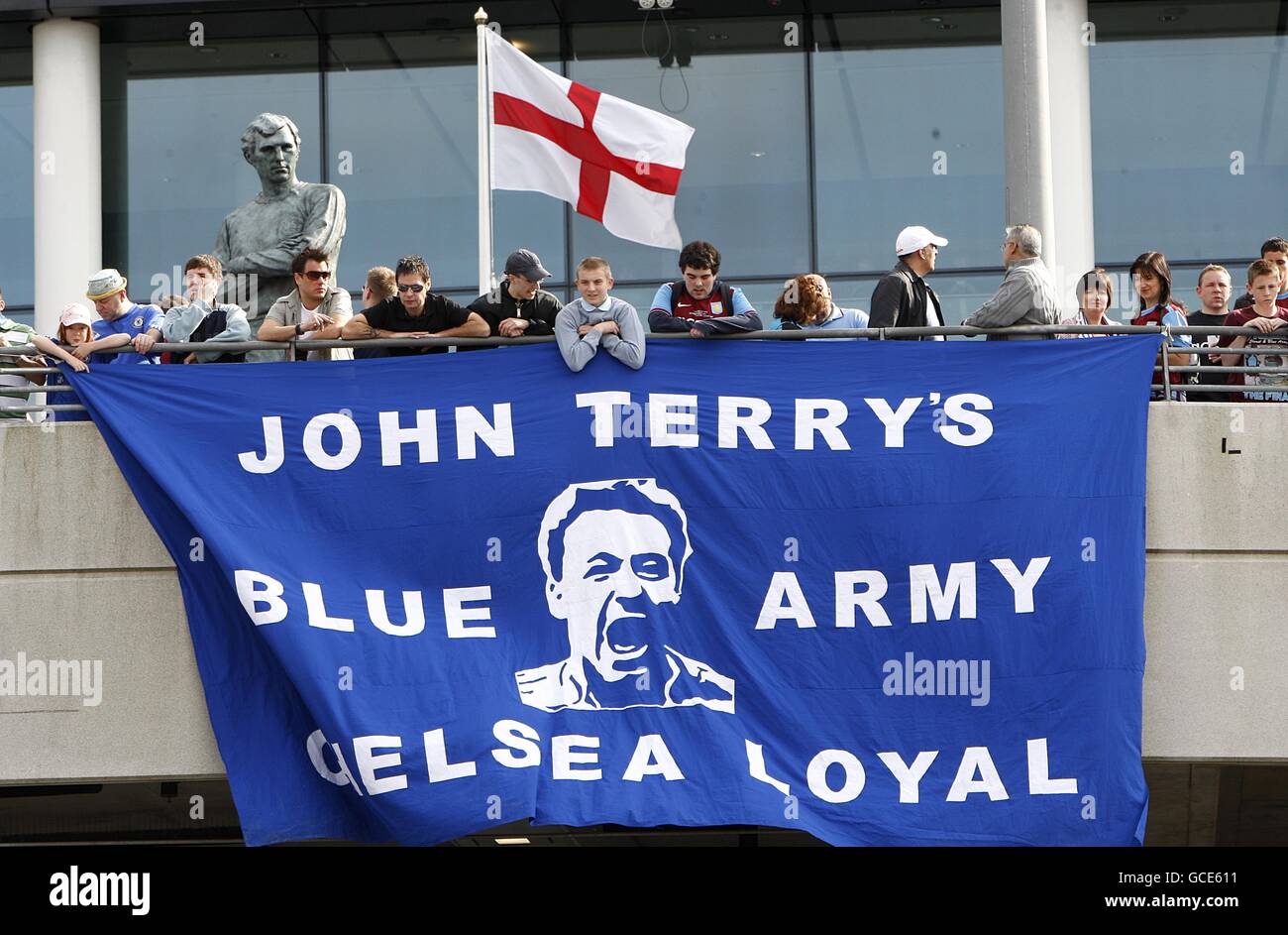 Fans show their support outside the ground the game hi-res stock ...