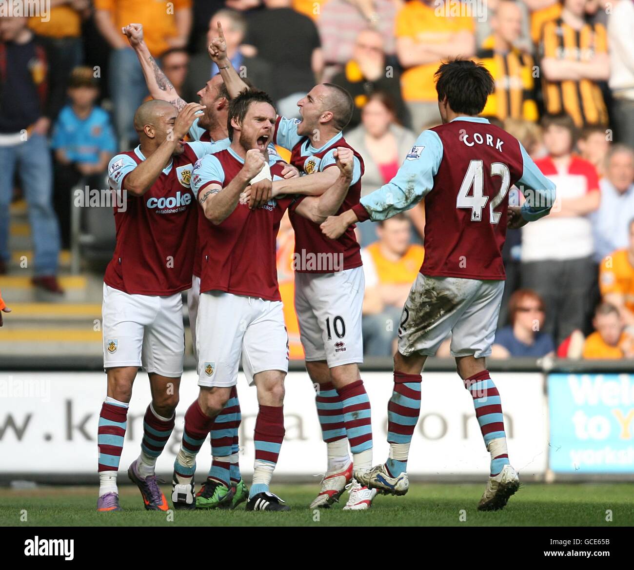 Burnleys graham alexander celebrates scoring hi-res stock photography ...