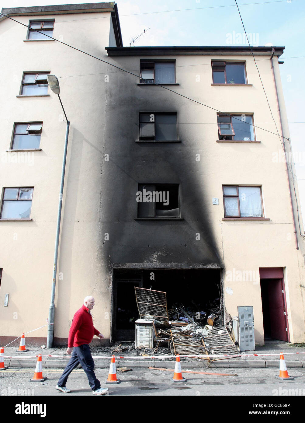 The scene of the fire in Newry Co Down following an arson attack that ...