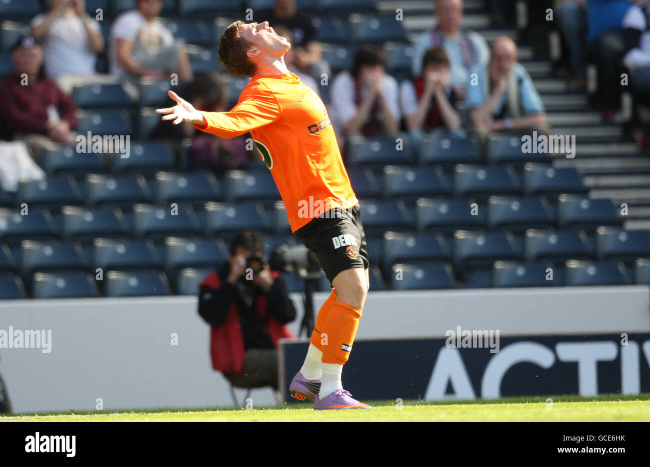 Dundee United's David Goodwillie celebrates the opening goal during the ...