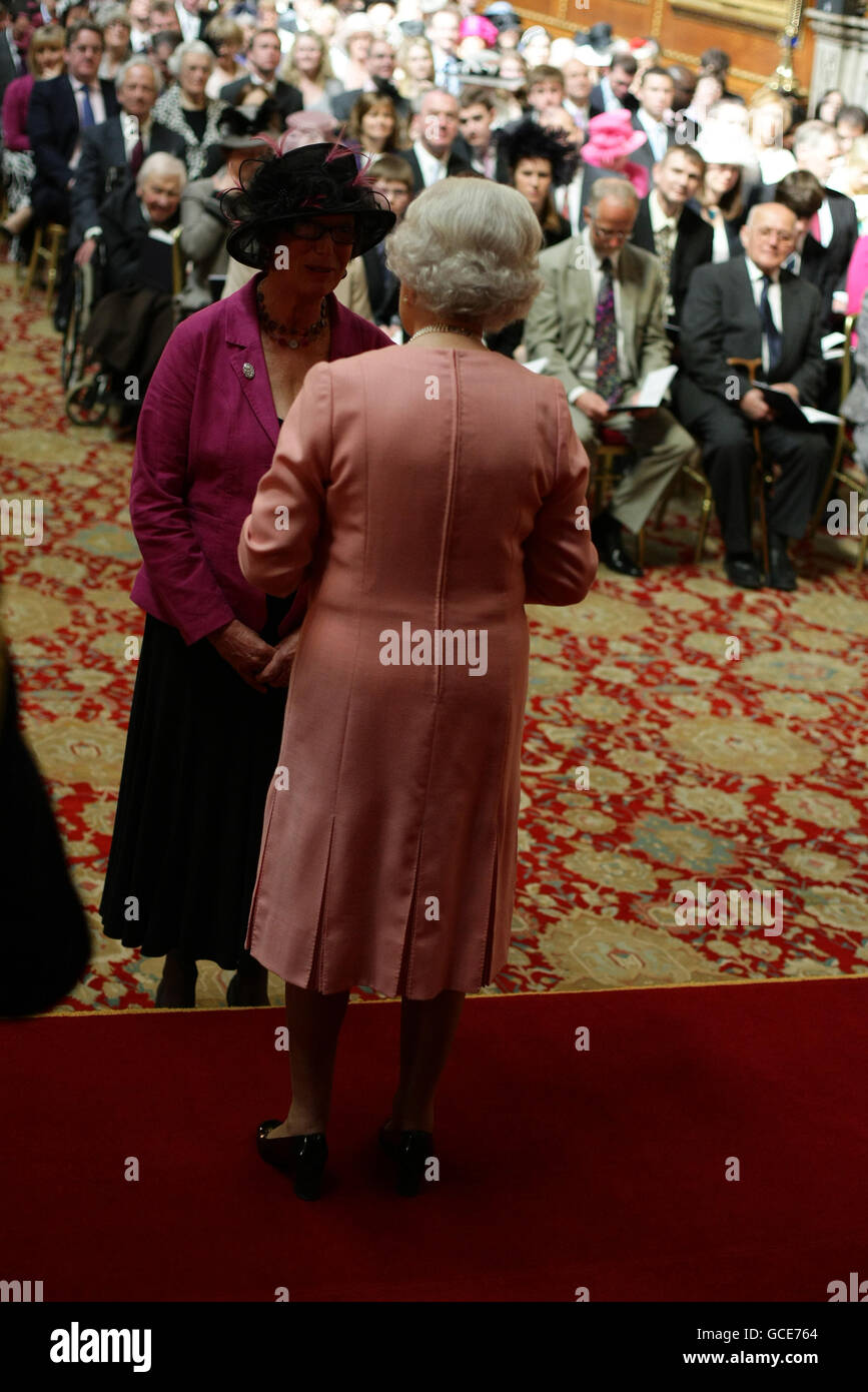 Mrs Barbara Davis from Stoke Poges is made an MBE by The Queen at ...