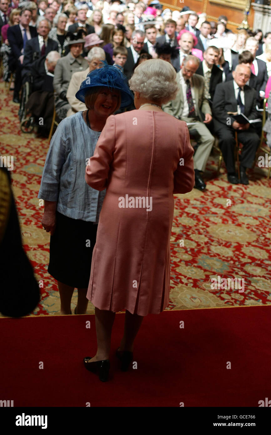 Mrs Marian McNeir from Bath is made an MBE by The Queen at Windsor ...