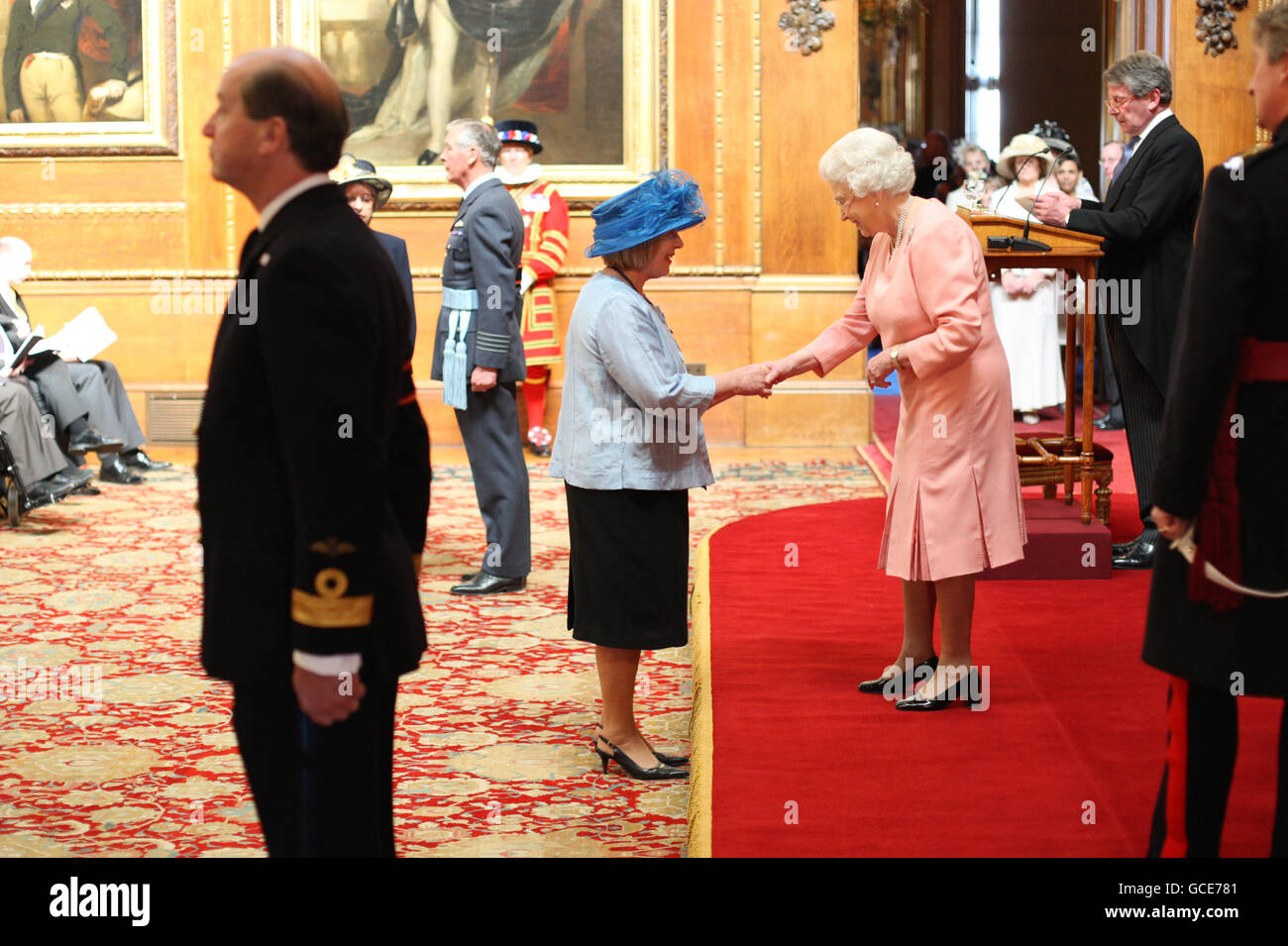Mrs Marian McNeir from Bath is made an MBE by The Queen at Windsor ...