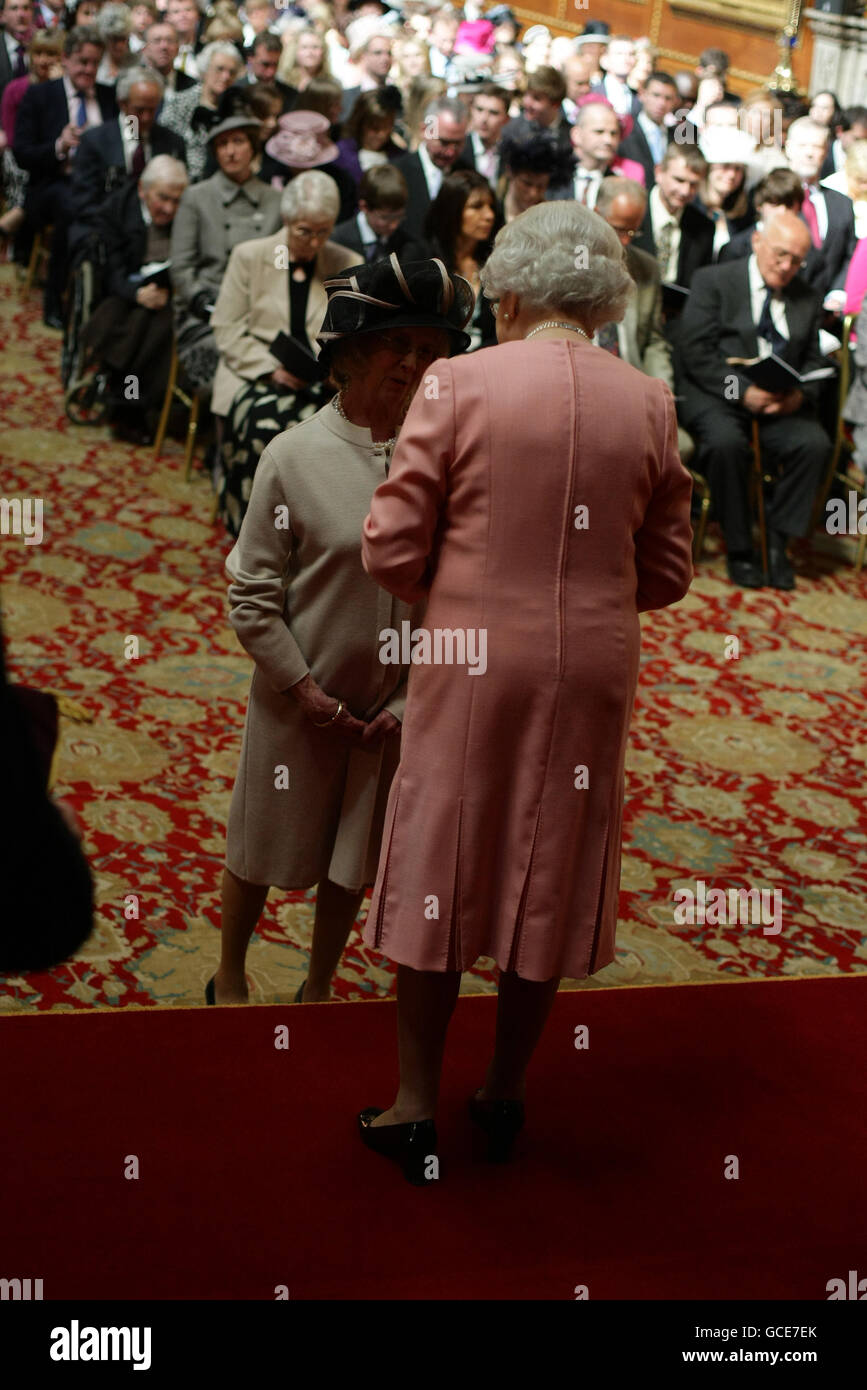 Mrs Mary Stevens from Devizes is made an MBE by The Queen at Windsor ...