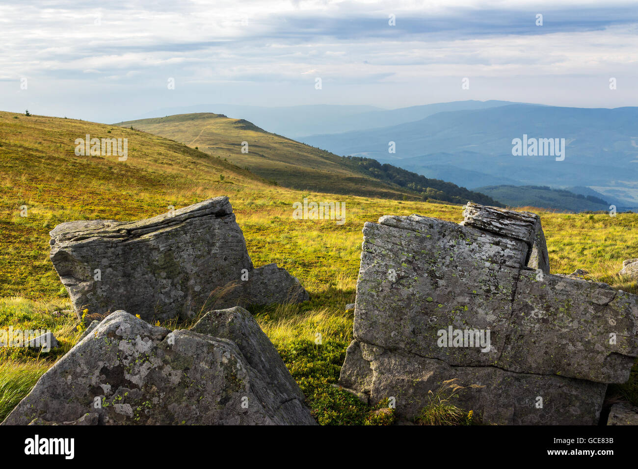 white sharp stones on the hillside Stock Photo - Alamy