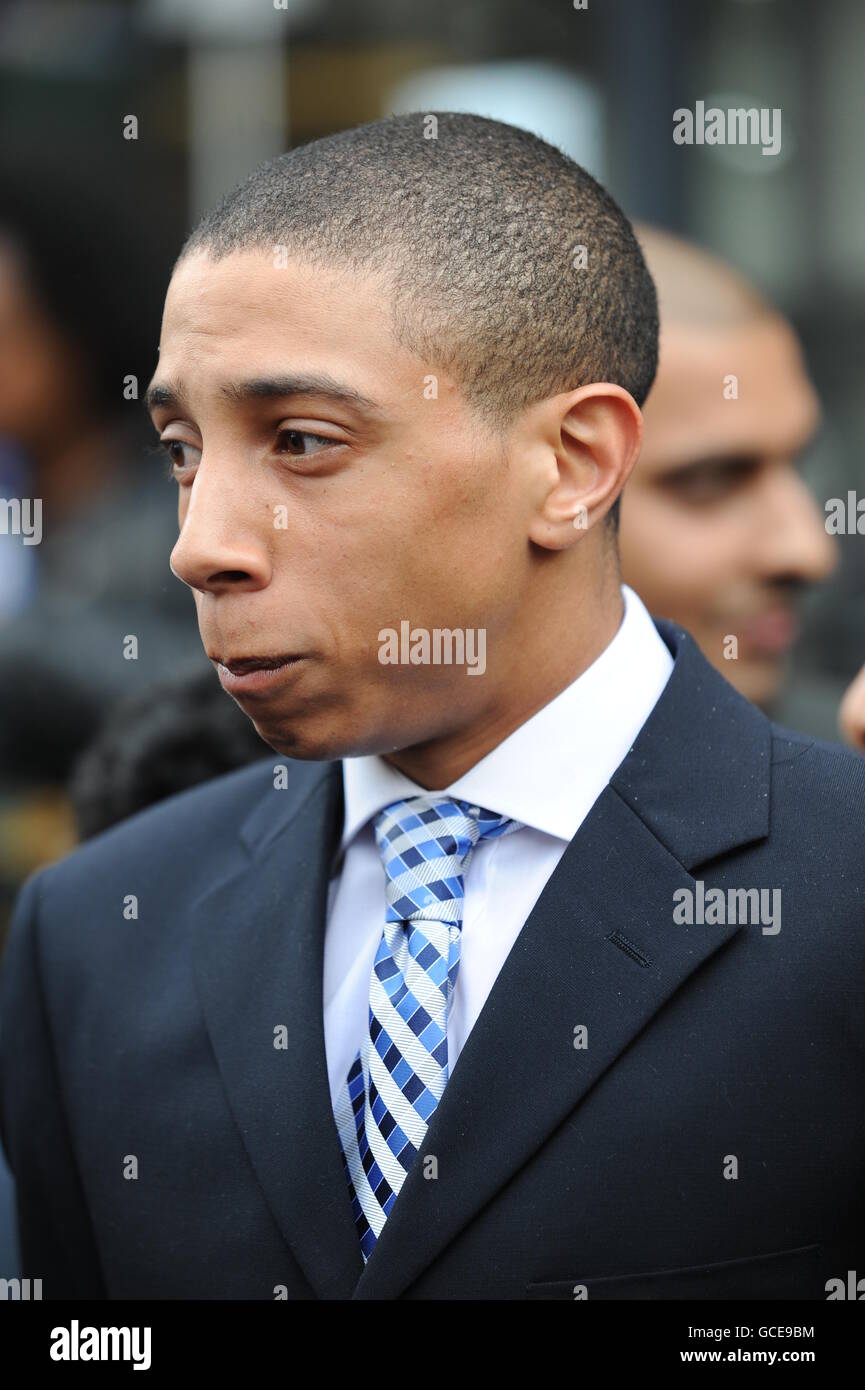 Omari Roberts, 23, outside Nottingham Crown Court where charges against ...