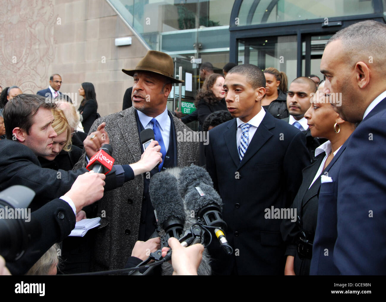 Jerome Lynch QC (left), Omari Roberts (centre) and mother Jacqueline ...
